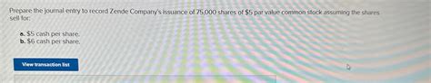 prepare the journal entry to record zende company s