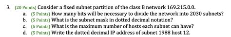 A 3 20 Points Consider A Fixed Subnet Partition Of