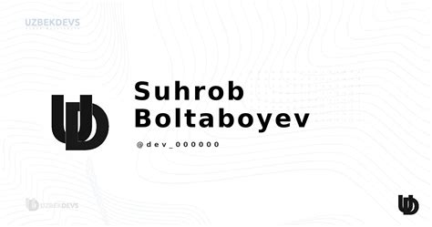 Suhrob Boltaboyev Dev UzbekDevs