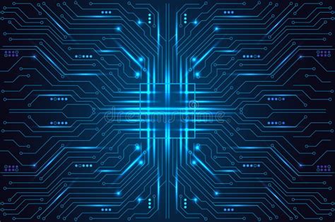 Futuristic Ai Circuit Board Glowing Microchip Digital Technology