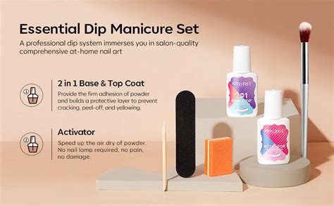Modelones 11 Pcs Dip Powder Nail Kit Starter 4 Colors Nude Skin Tones