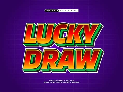Premium Vector Lucky Draw Editable Text Effect In Simple And Modern