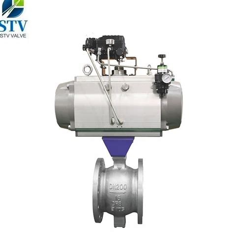 Penumatic Segment Ball Valve Pn16 Dn200 China Valve Manufacturer Stv