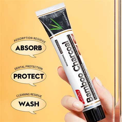 Sadoer Refreshing Mint Antibacterial Toothpaste Freshen Mouth Bamboo Charcoal Activated Carbon