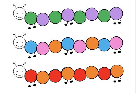 caterpillar pattern pompom match and complete sen asn learners
