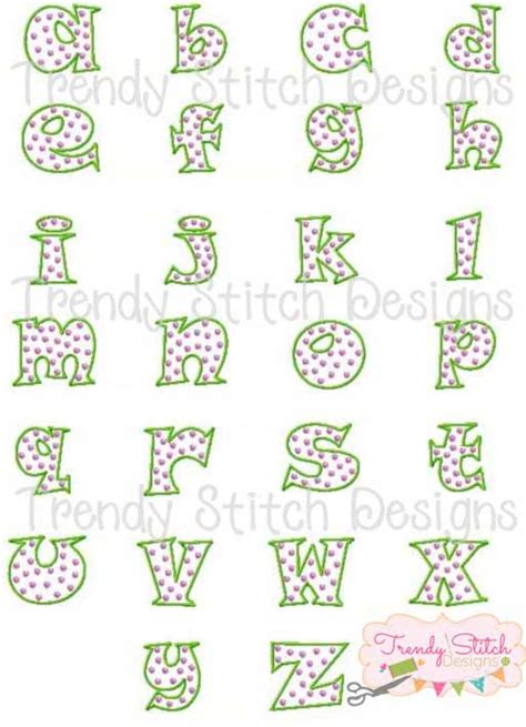Double Dot Font Machine Embroidery Design Instant Download Bx Etsy