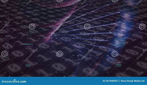 Composition Of Dna Strand Over Binary Coding Data Processing Stock Illustration Illustration