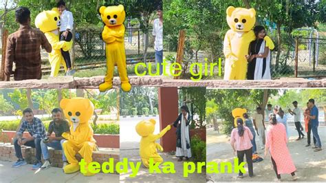 Teddy Bear Prank On Park 2 Cutegirlpranks Prank The Teddy Youtube