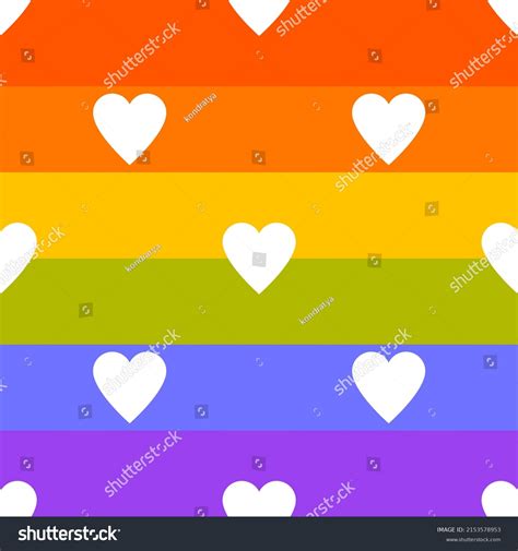 Rainbow Flag Hearts Pride Month Celebration Stock Illustration
