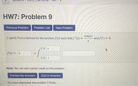 Solved Hw7 Problem 91 ﻿point ﻿find A Formula For The