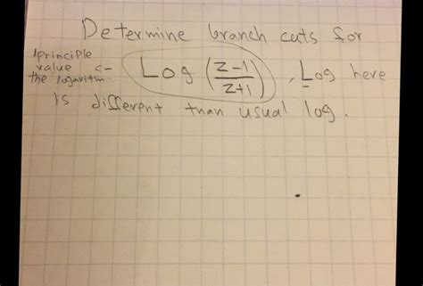 Solved Branch Cuts For The Principle Value Logarithm Chegg
