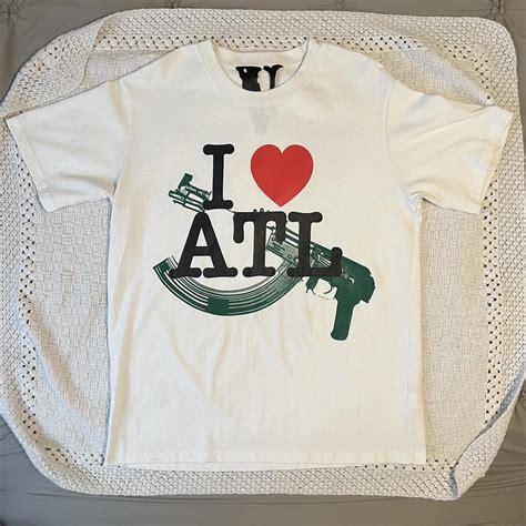 Vlone ‘i Love Atl Uzi T Shirt Gently Used Depop