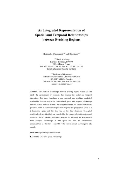 Pdf An Integrated Representation Of Spatial And Temporal Relationships