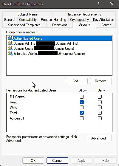 Non Admins Cannot Request Certificates From Microsoft CA Windows Spiceworks Community