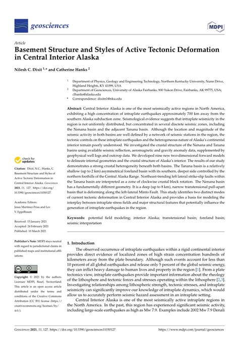 Pdf Basement Structure And Styles Of Active Tectonic Deformation In