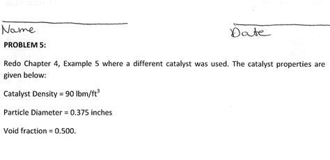 Solved Name Date PROBLEM 5 Redo Chapter 4 Example 5 Where Chegg Com