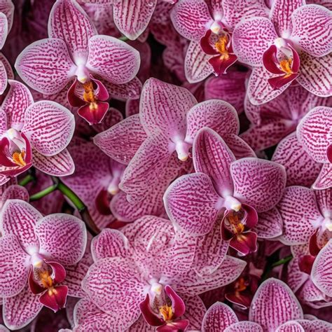 Premium Ai Image A Bunch Of Pink And White Orchids Are Displayed