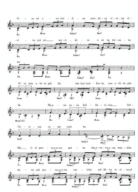 Gino Paoli La Gatta Sheet Music Easy Sheet Music