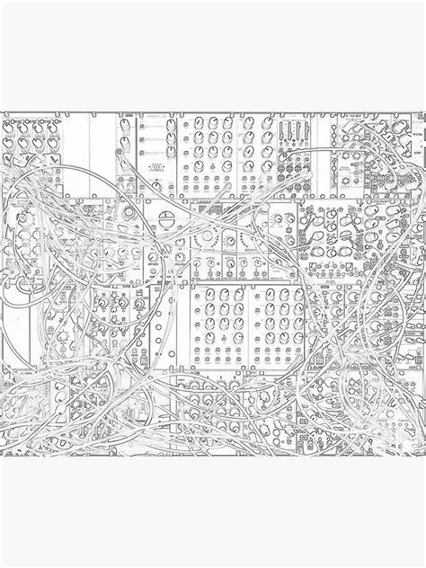 Analog Synthesizer Modular Design On White Background Poster By