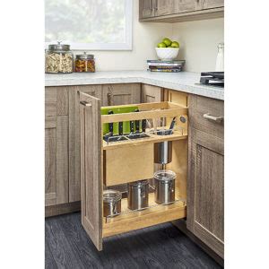 Rev A Shelf Base Pull Out With Blumotion Utensil Bins And Knife Block Richelieu Hardware