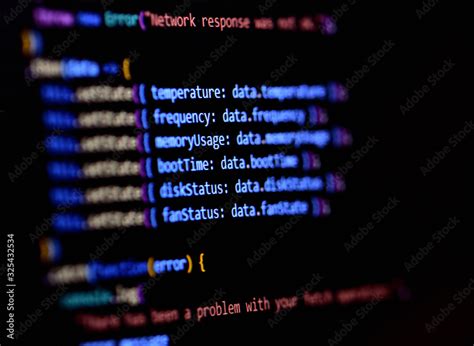 Software Programming Source Code On Computer Screen Modern Javascript