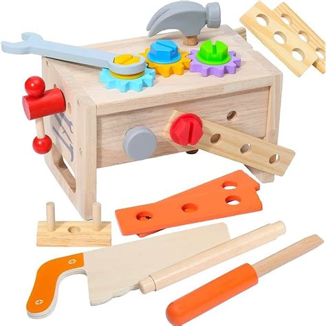 Set Unelte Din Lemn Pentru Copii Montessori De Piese Joc De Constructie Simulata Cu Unelte