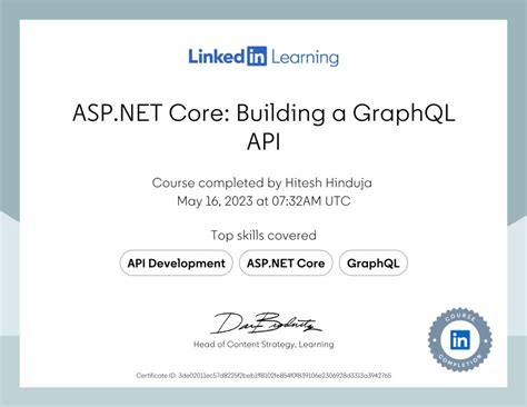 Hitesh Hinduja On Linkedin Certificate Of Completion