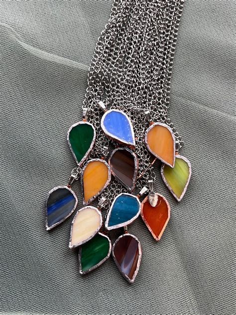 Stained Glass Pendant Necklace Etsy