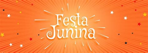 축제 Junina 오렌지 배너 무료 벡터
