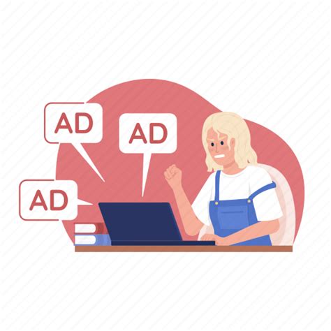 Angry Woman Ads Notifications Irritated Girl Spam Illustration Download On Iconfinder