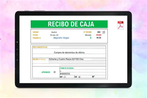 Formato Comprobante De Egreso En Excel Y PDF