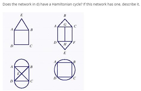 Solved Does The Network In D ﻿have A Hamiltonian Cycle If