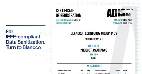 For Ieee 2883‑compliant Storage Sanitization Turn To Blancco Blancco
