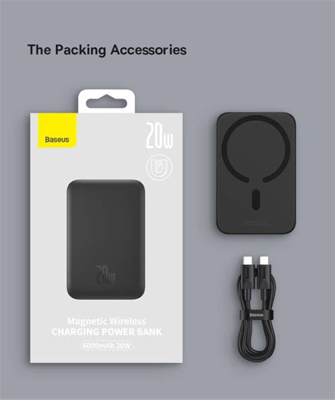 Baseus Power Bank 10000mah Mini Magnetic Wireless Fast Charge