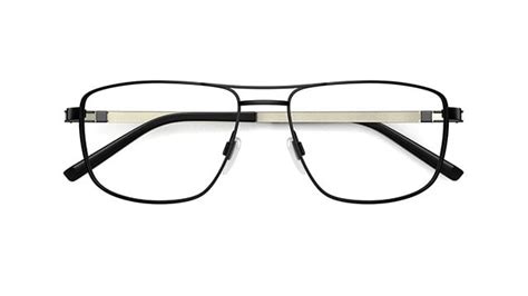 Specsavers Mens Glasses Tech Specs 04 Black Pilot Metal Stainless