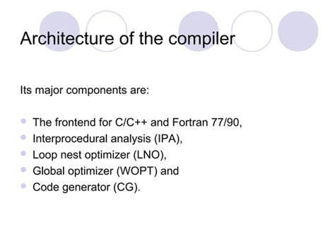 Open64 Compiler Ppt