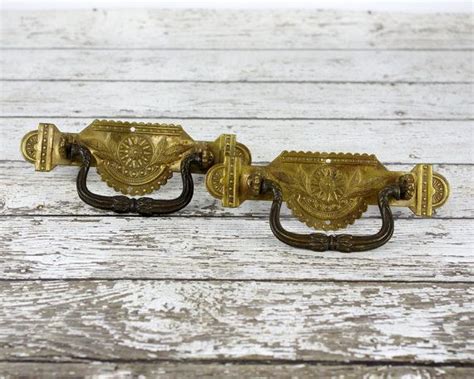 Antique Brass Eastlake Drawer Pulls Aesthetic Hardware