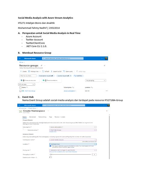 Social Media Analysis With Azure Stream Analytics 23522014 Muhammad Fahmy Nadhif Pdf