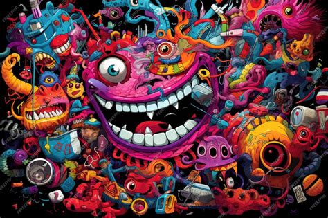 Premium Ai Image Vibrant Candycore Face Illustration