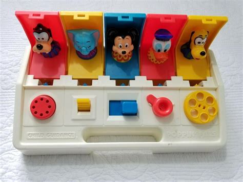 Vintage Playskool Mickey Mouse Disney Poppin Pals Pop Up Toy Vtg 80s