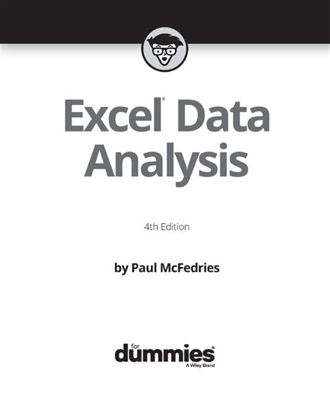 Title Page Excel Data Analysis For Dummies Th Edition Book