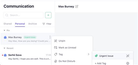 Communications Tab Loftyworks