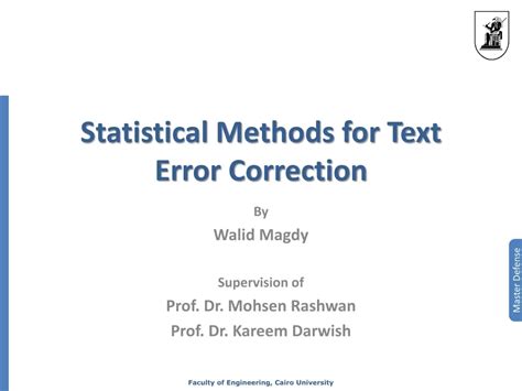 Ppt Statistical Methods For Text Error Correction Powerpoint