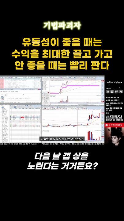 유동성이 좋을 때는 수익을 끌고 가고 안 좋을때는 수익을 주면 빨리 판다 Shorts 주식수익 주식매도 장세 유동성