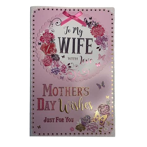 To My Wife Floral Design Mothers Day Wishes Card Shop Inc