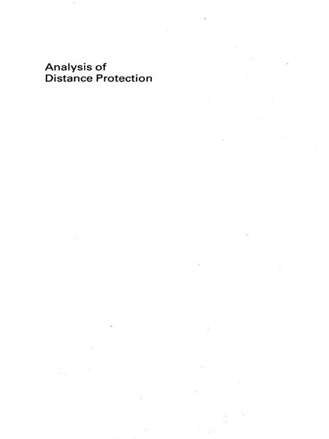 Analysis Of Distance Protection V Cook Pdf