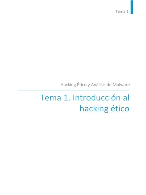Tema 1 Introducción Al Hacking Ético Pdf Vulnerabilidad Informática Seguridad