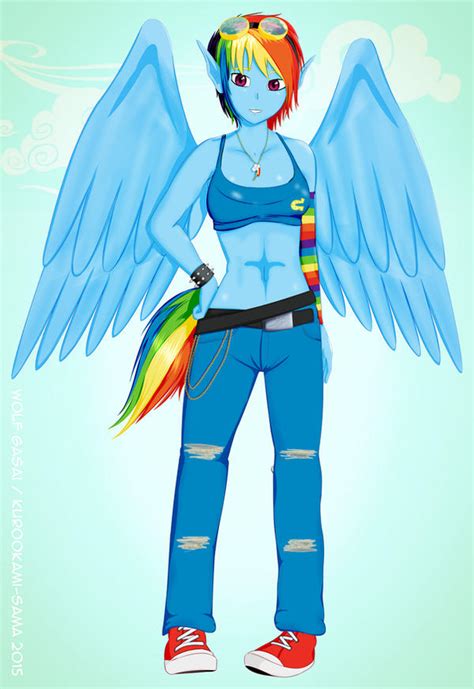 Rainbow Dash Girl By Kurookami Sama On Deviantart