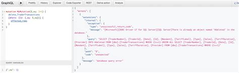 Sql Server Consecutive Delete Mutation Fails With There Is Already
