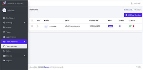 Laravel And Livewire Starter Kit By Clovonscripts Codester